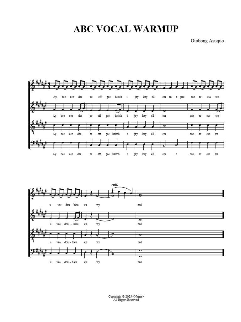 ABC Vocal Warmup | PDF