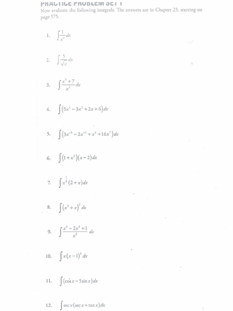 U4L2 - Indefinite Integrals Practice Qs | PDF