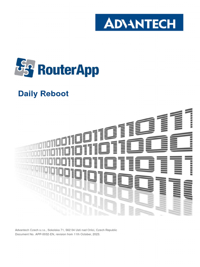 DailyReboot Application Note 20231010 | PDF | Booting | Router (Computing)