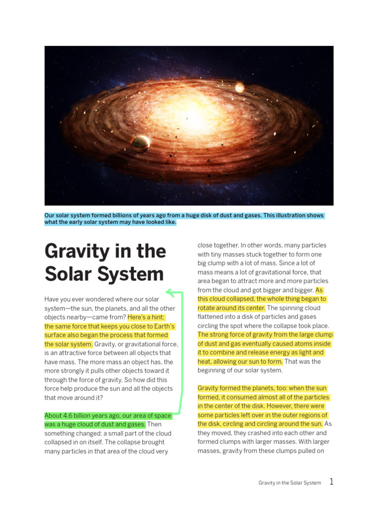 Printable Article Gravity in The Solar System | PDF | Solar System | Sun