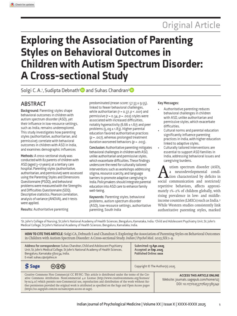Solgi C A Et Al 2025 Exploring The Association of Parenting Styles On ...