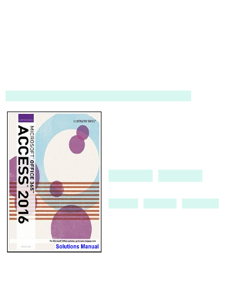 Illustrated Microsoft Office 365 and Access 2016 Comprehensive 1st Edition Friedrichsen ...