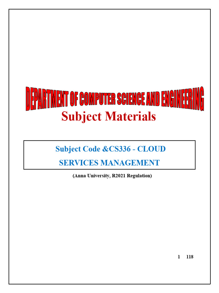 Cloud Services Management Notes Print | PDF | Cloud Computing ...