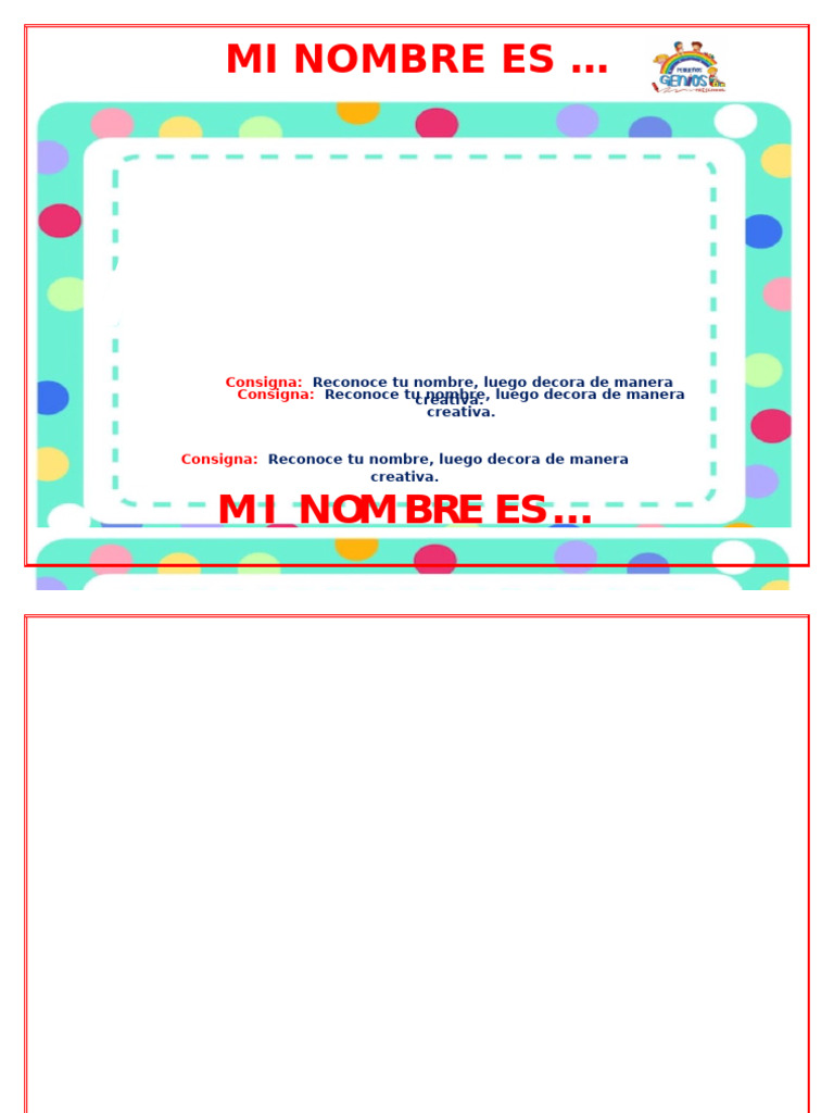 Mi Nombre Es 3 Años | PDF