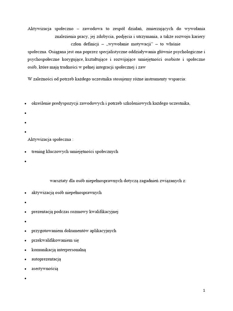 Podstawy terapii zajęciowej 06.02.2022 II sem | PDF