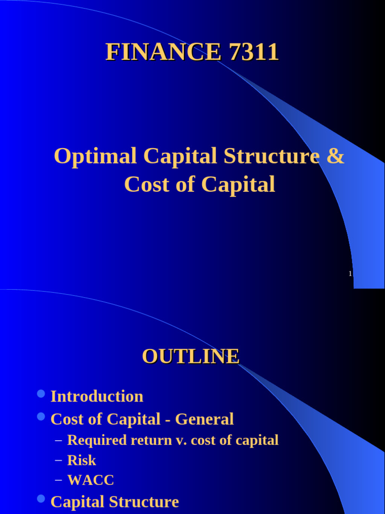 Optimal Capital Structure | PDF | Cost Of Capital | Capital Structure