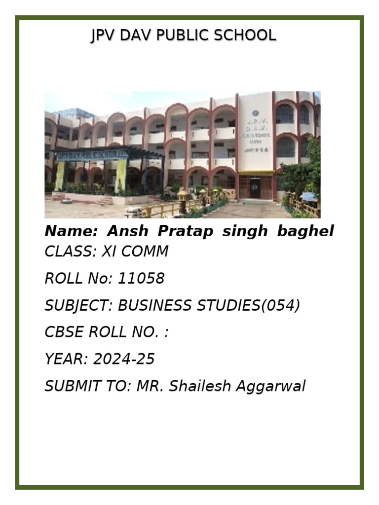 School Project Front Page | PDF