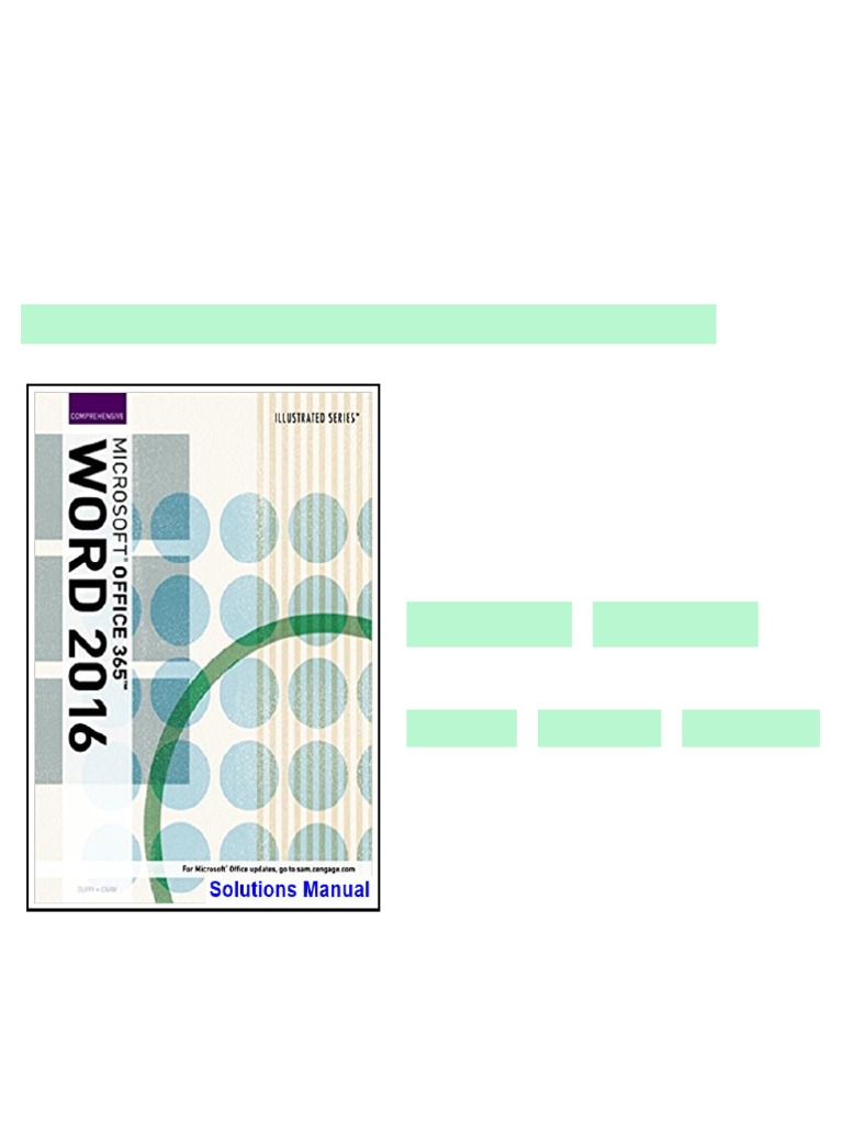 Illustrated Microsoft Office 365 and Word 2016 Comprehensive 1st Edition Duffy Solutions Manual ...