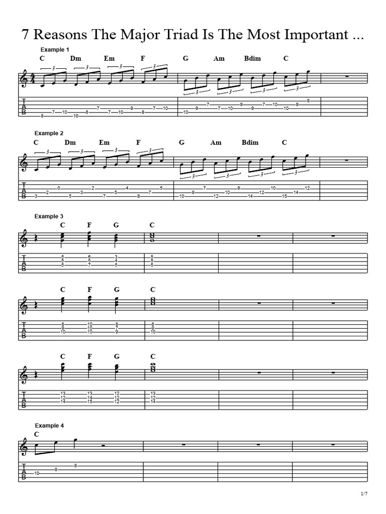 7 Reasons the Major Triad is the Most Important Arpeggio | PDF