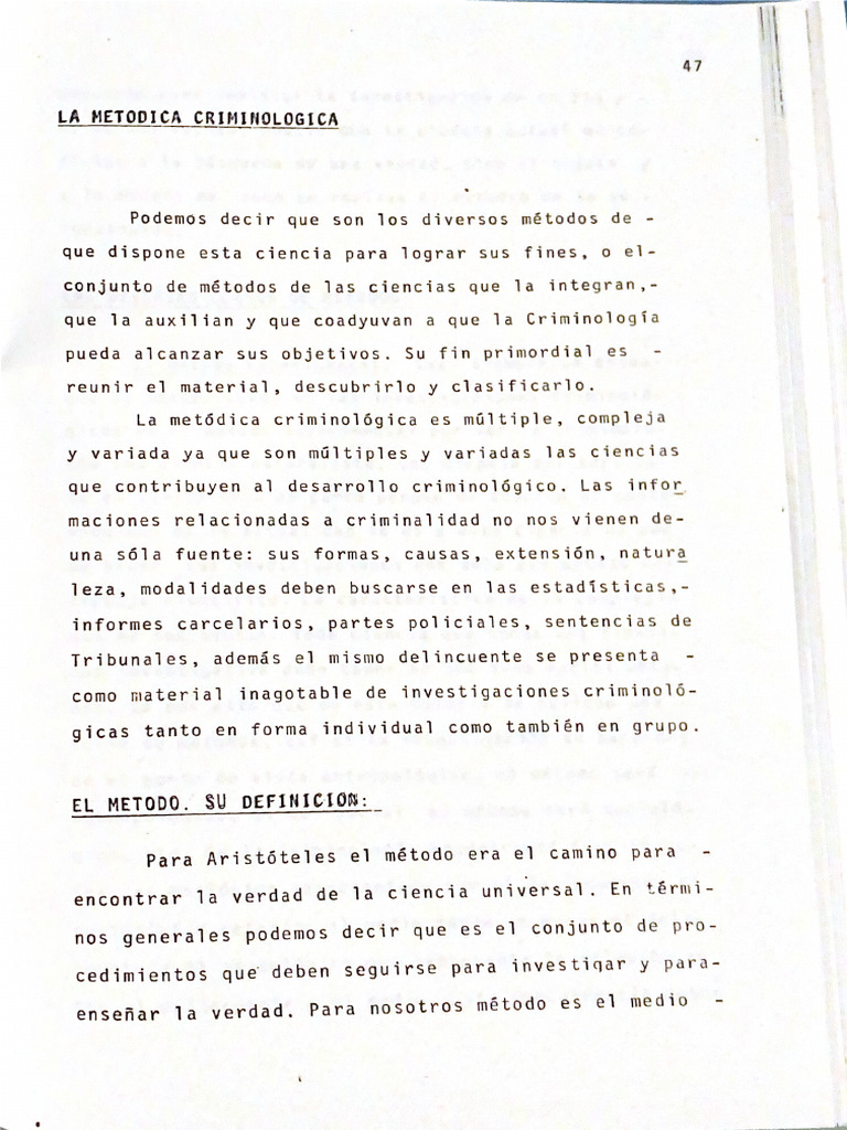 La Metodica Criminologica | PDF