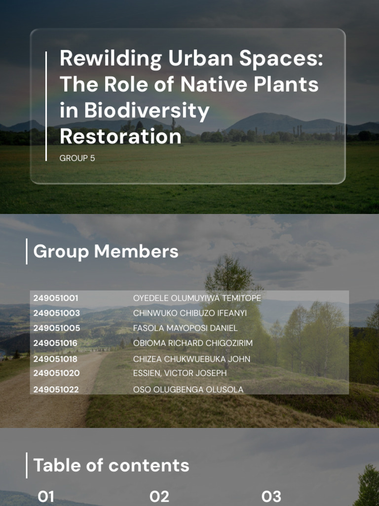 Rewilding Urban Spaces - The Role of Native Plants in Biodiversity ...