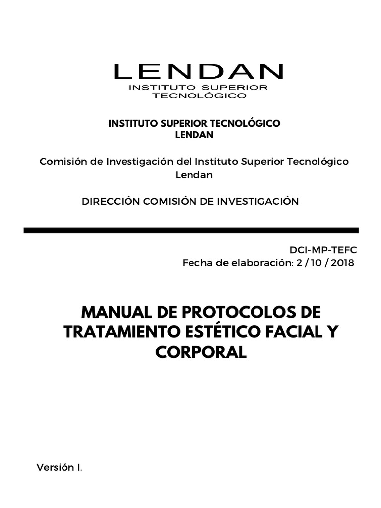 1 Manual de Protocolos de Tratamiento Estético Facial y Corporal Autor ...