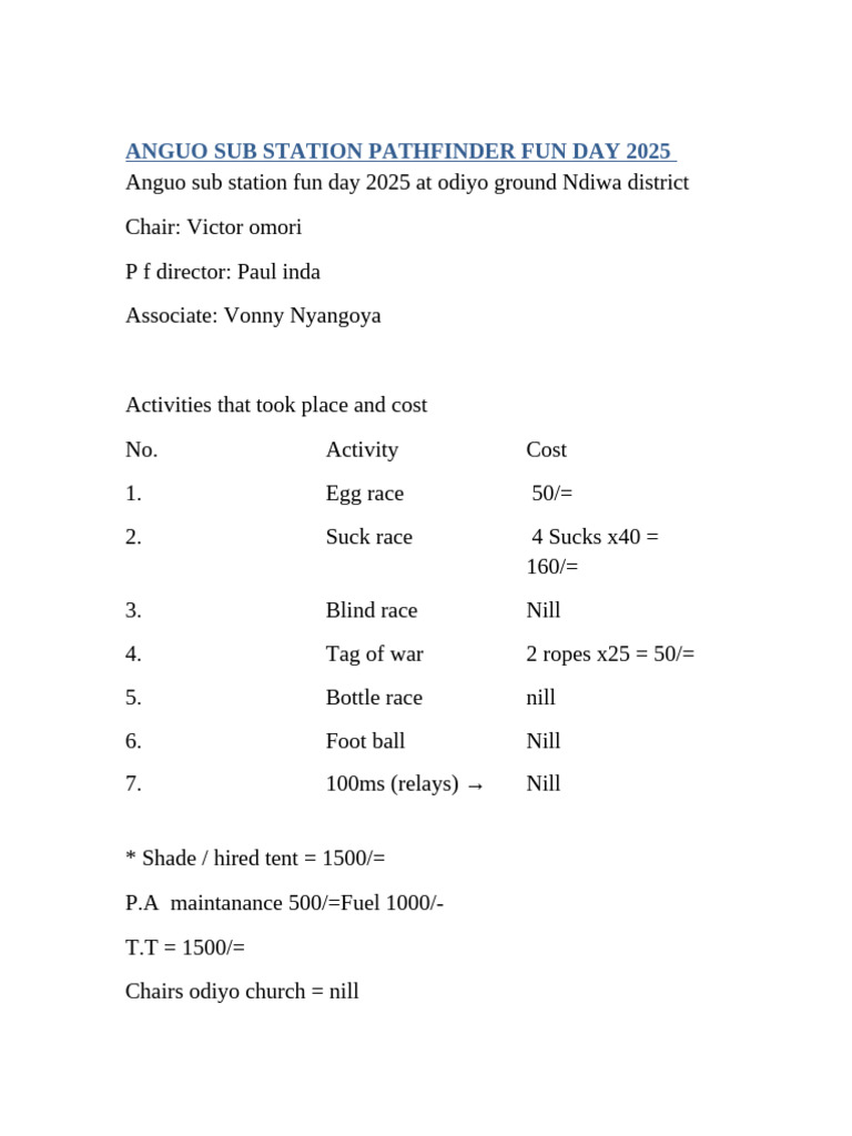Anguo Sub Station Fun Day 2025 | PDF