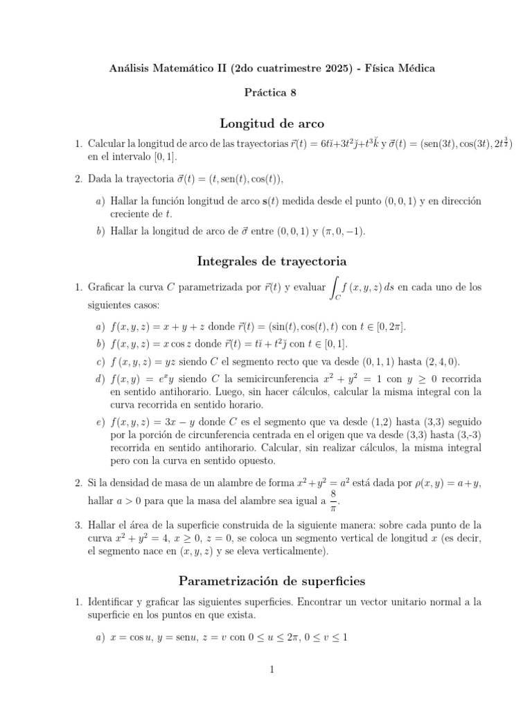 practico 9 | PDF | Curva | Integral