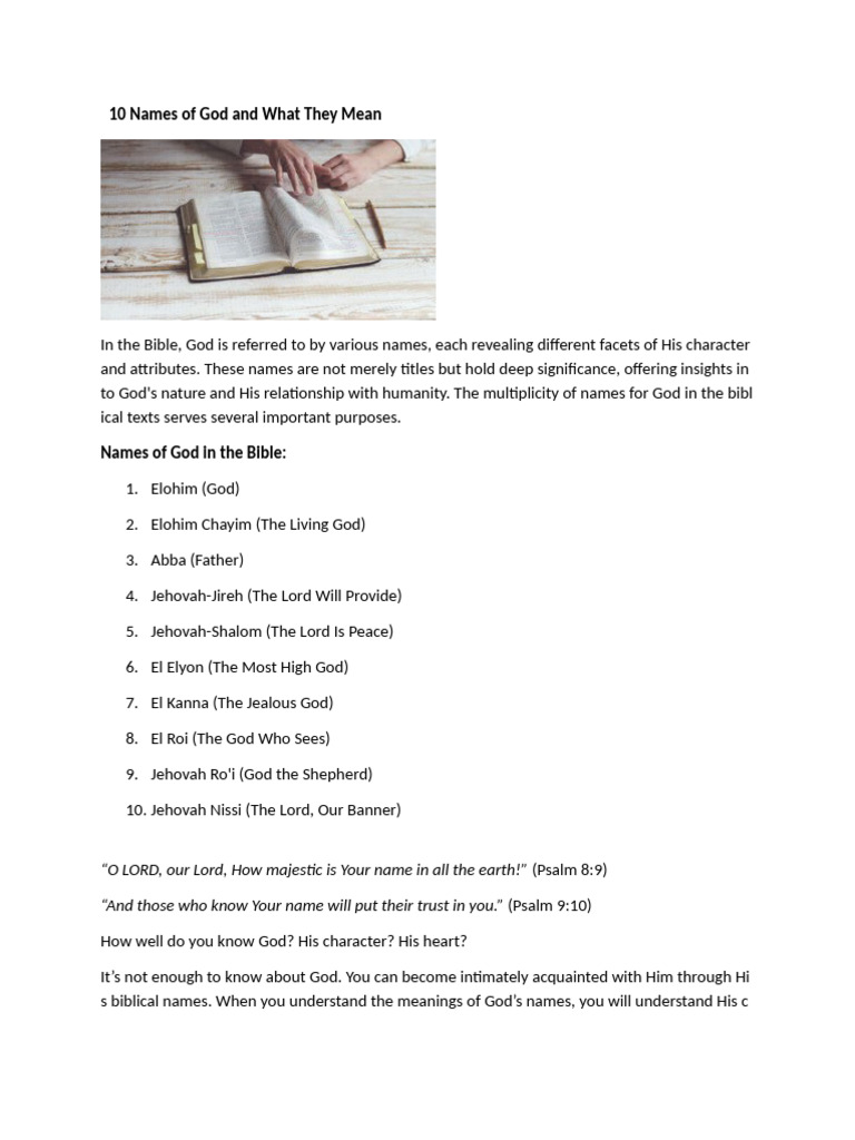 10 Names of God and What They Mean | PDF | Abraham | God