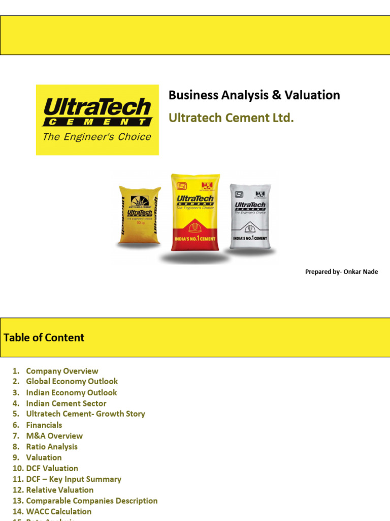 Business Analysis & Valuation Report - Ultratech Cement | PDF ...