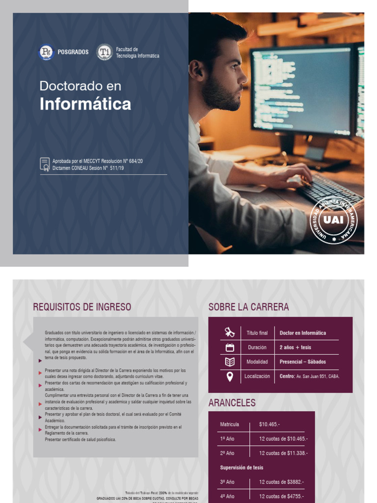 Programa de doctorado en informática en la UAI | PDF | Informática | Ingeniería de software