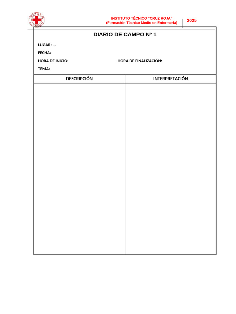 Diario de Campo,Entrevista, Encuesta, Lista de Participantes Cruz Roja ...