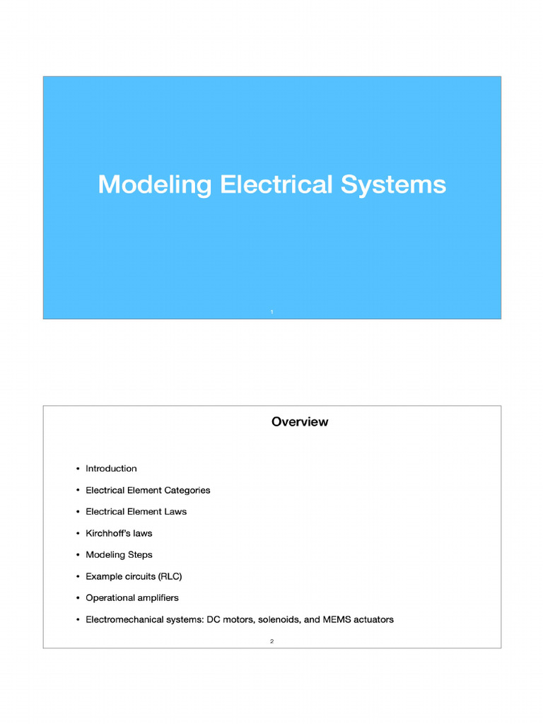 Chap 2 Modeling Electrical Systems 2 | PDF