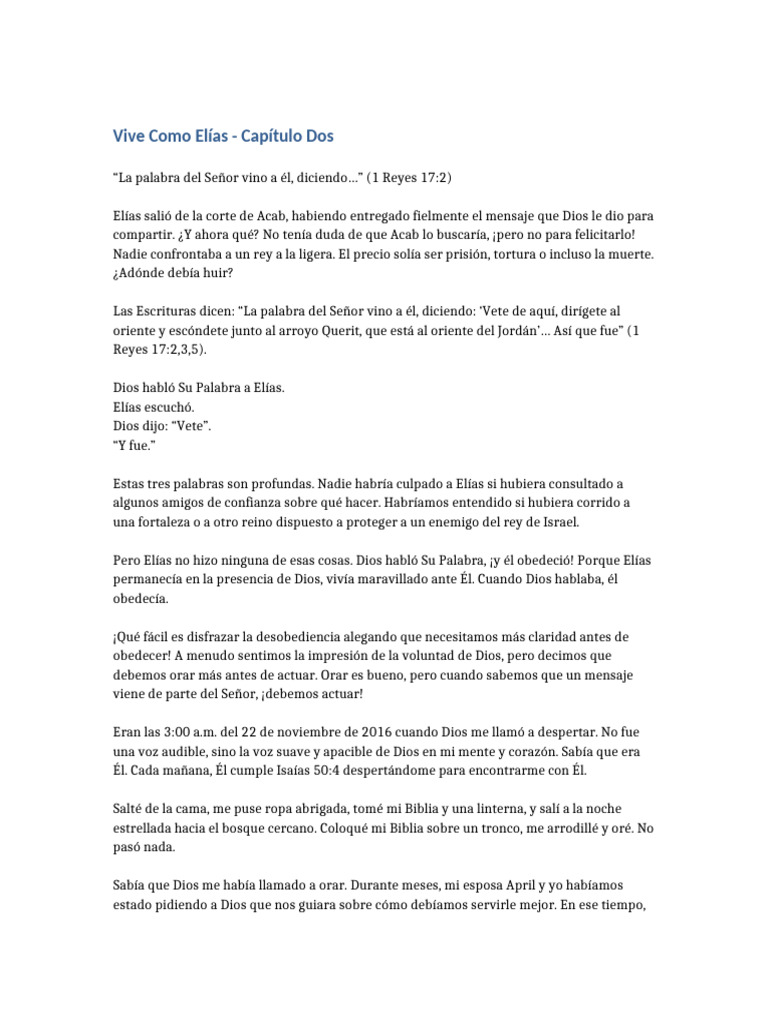Vive_Como_Elías_Capítulo_Dos | PDF | Oración | Elijah