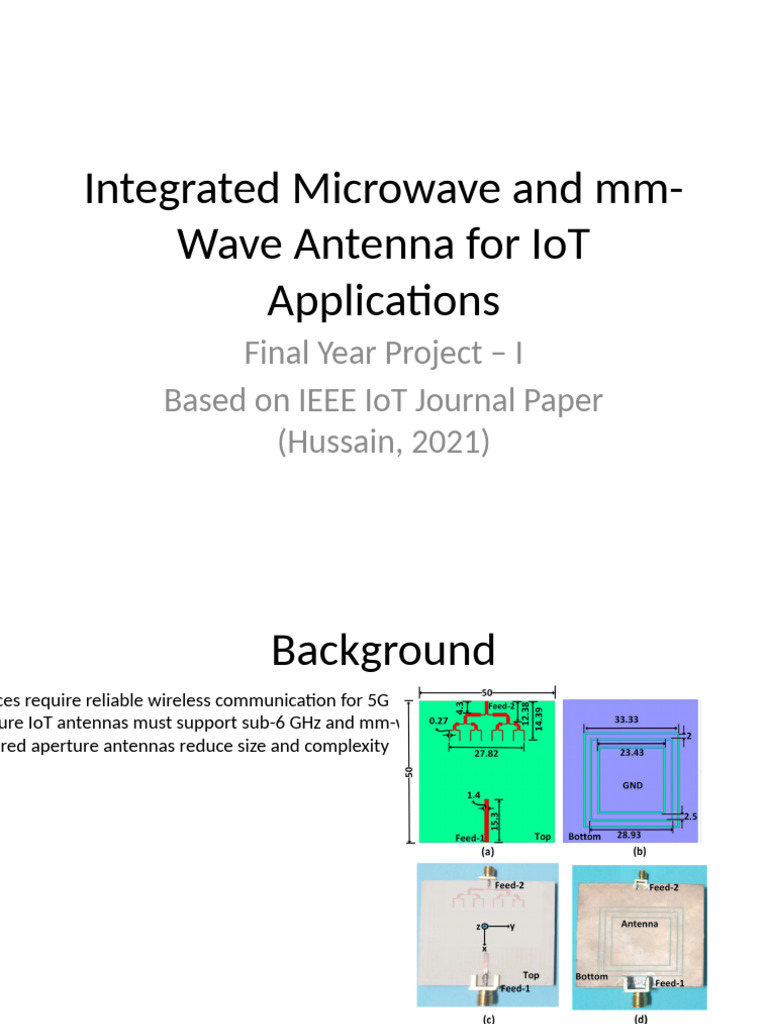 FYP1 Detailed Presentation IoT Antenna | PDF