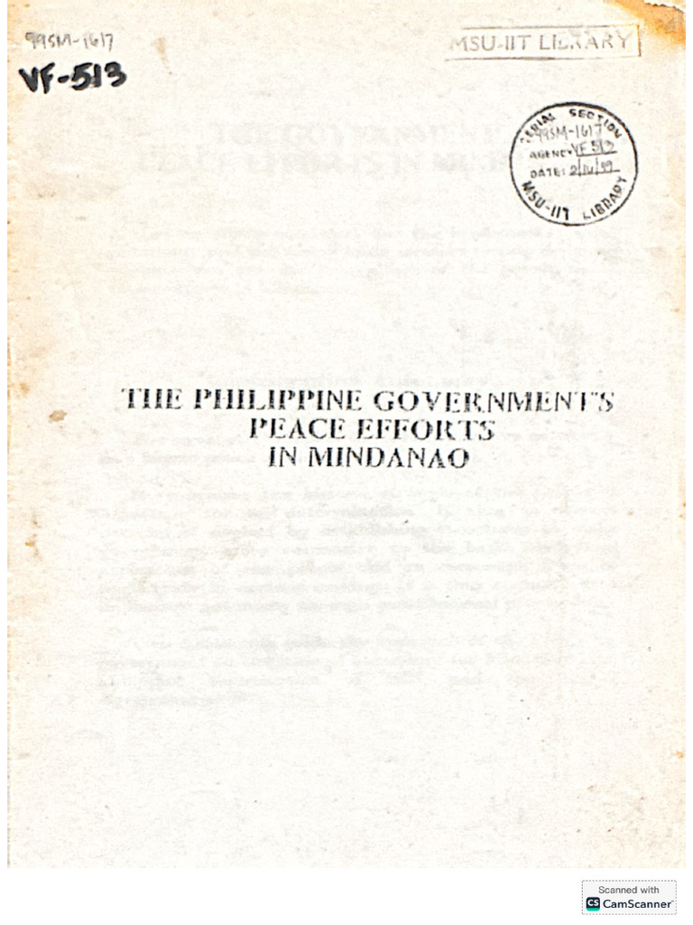 Ph Govt Peace Efforts in Mindanao | PDF