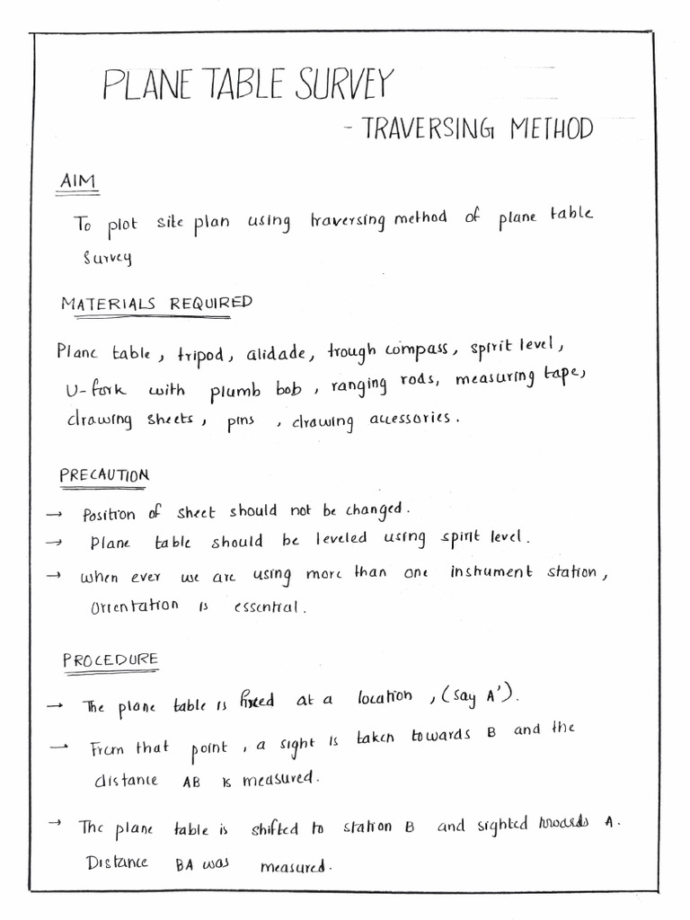 Plane Table Survey, Traversing Method | PDF | Geographical Technology ...