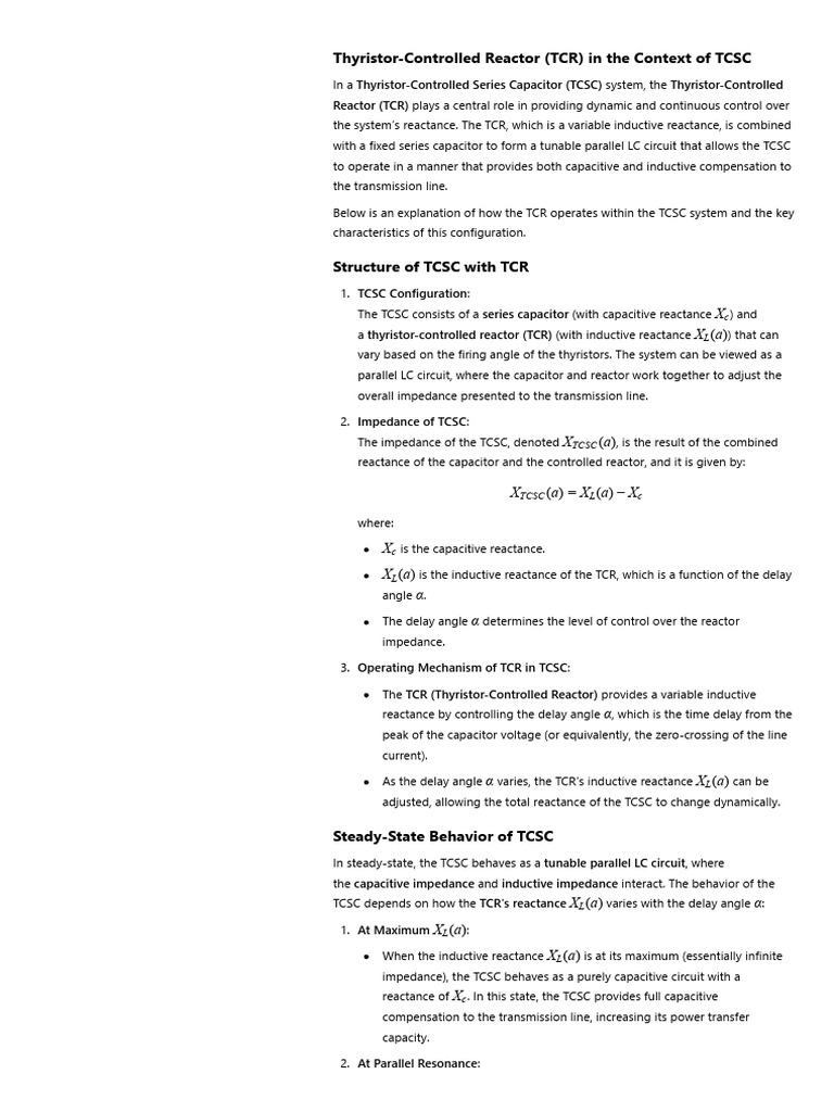 Thyristor-Controlled Series Capacitor | PDF | Capacitor | Electrical ...