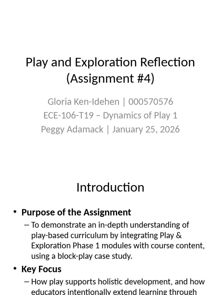 Play_and_Exploration_Reflection_Presentation (1) | PDF | Learning ...