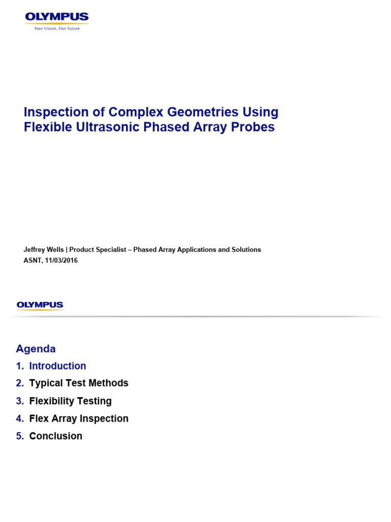 Inspection of Complex Geometries Using Flexible Ultrasonic Phased Array ...