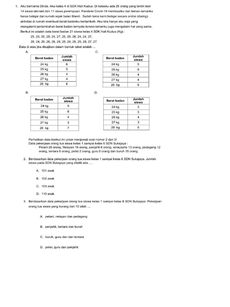 Soal Les Math - Piktogram | PDF