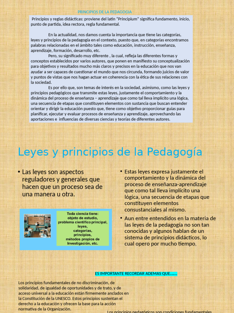 Leyes Principios de La Pedagogia | PDF | Pedagogía | Aprendizaje