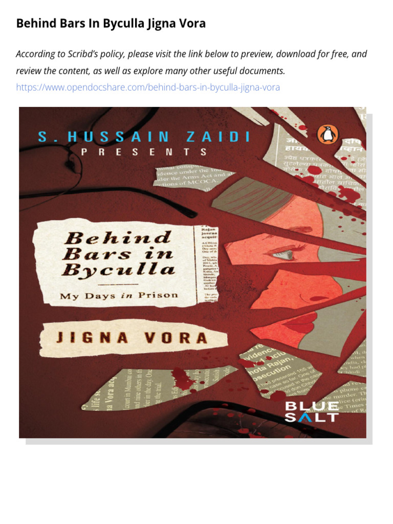 Behind Bars In Byculla Jigna Vora | PDF