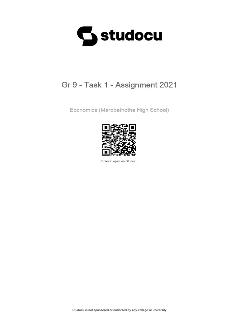 Grade 9 Task 1 Ems Assignment 2021 Term 1 Baseline Assessment | PDF ...