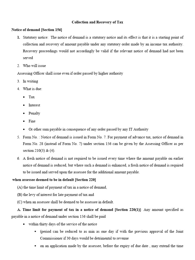 Collection and Recovery | PDF | Taxes | Interest