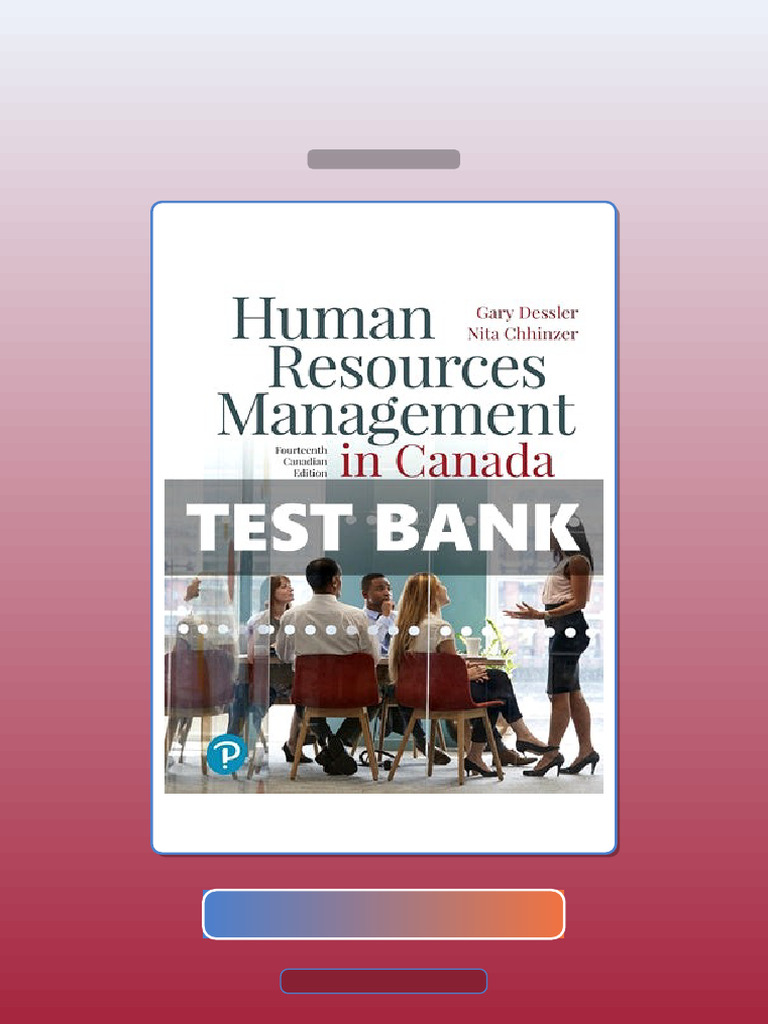 Human Resources Management in Canada 14th Edition Dessler E-book ...