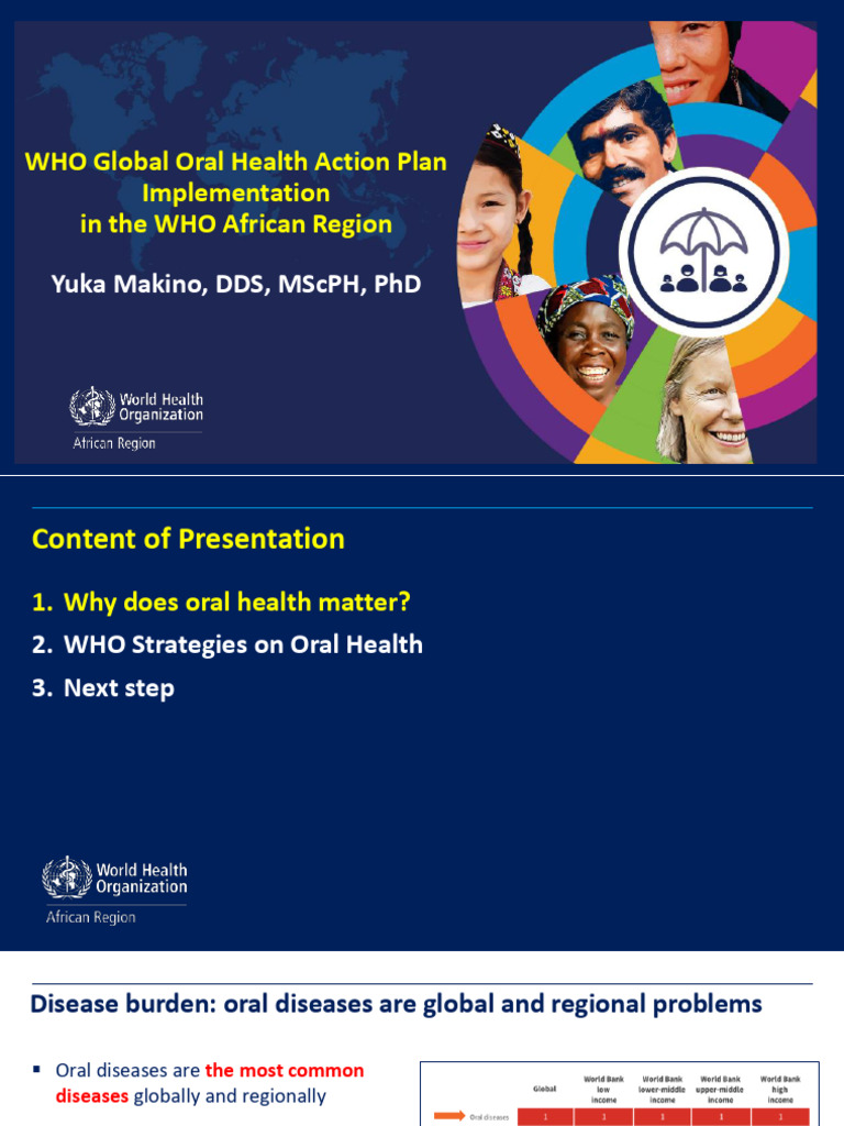 Presentation WHO Global Oral Health Action Plan 2025 | PDF | Non ...