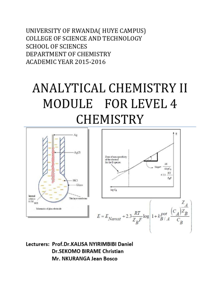 Analytical Chemistry II Module for Level 4 Chemistry | PDF ...