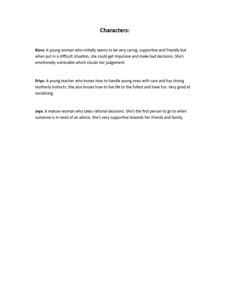 Character Description | PDF