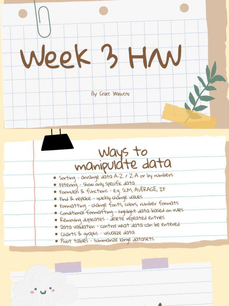 Ict Homework Data Manipulation | PDF