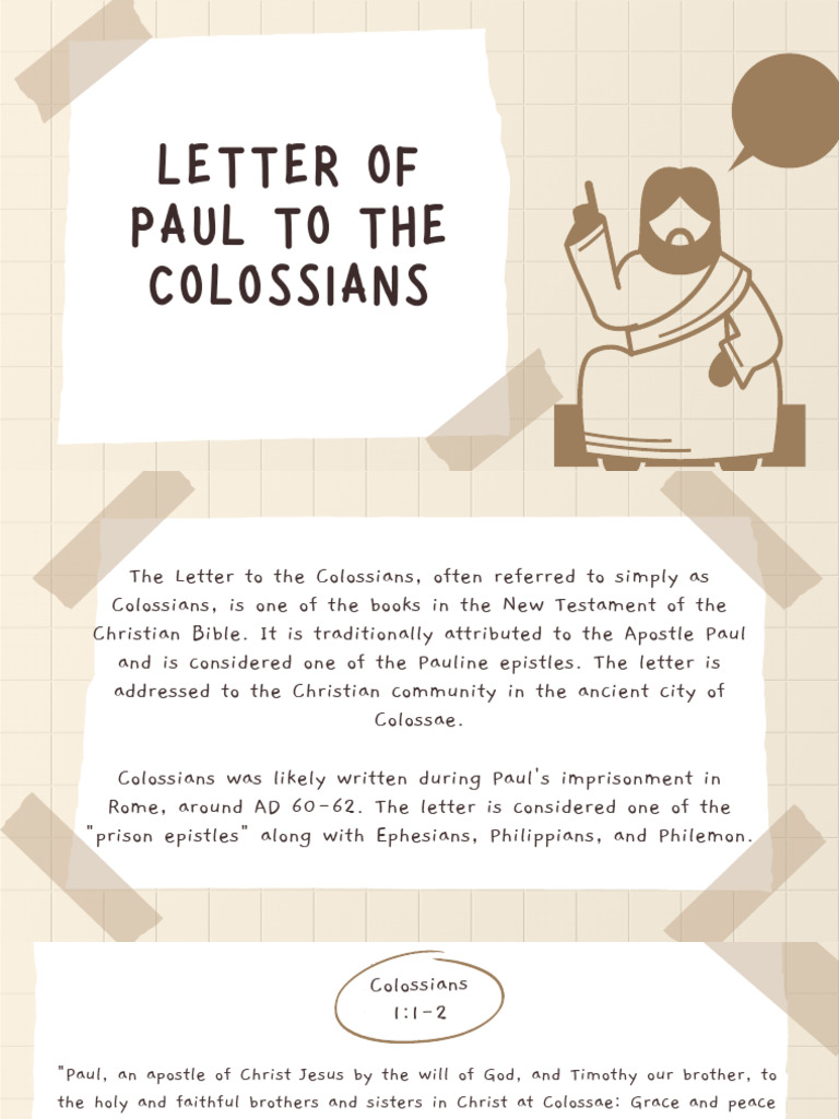 Letter of Paul To The Colossians | PDF | Epistle To The Colossians ...