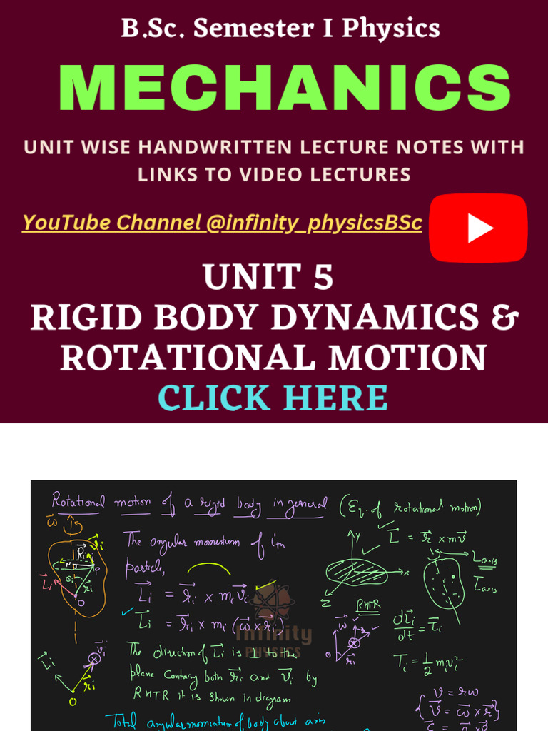 Mechanics Unit 5 Rotational Motion | PDF