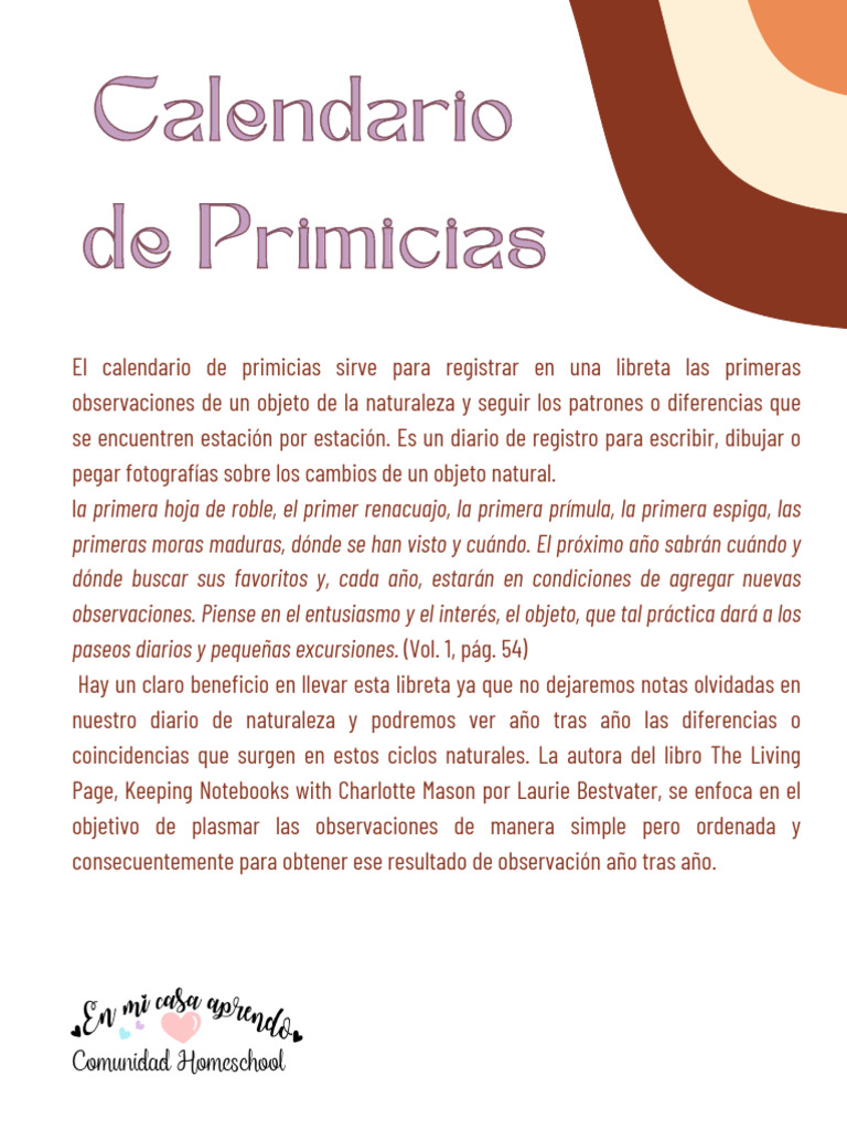 Calendario de Primicias | PDF
