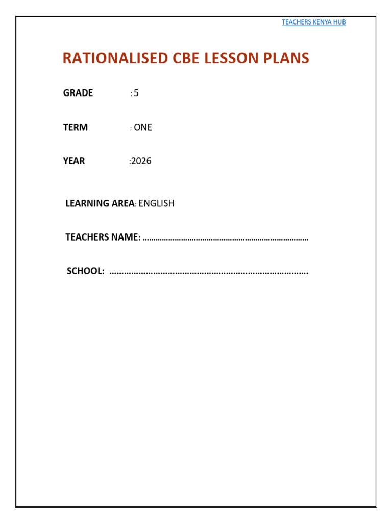 TERM-1-GRADE-5-ENGLISH-LESSON-PLAN | PDF | Learning | Pronoun