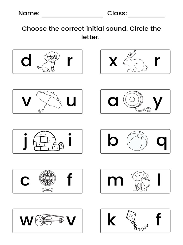 Black and White Phonics Worksheet.pdf | PDF