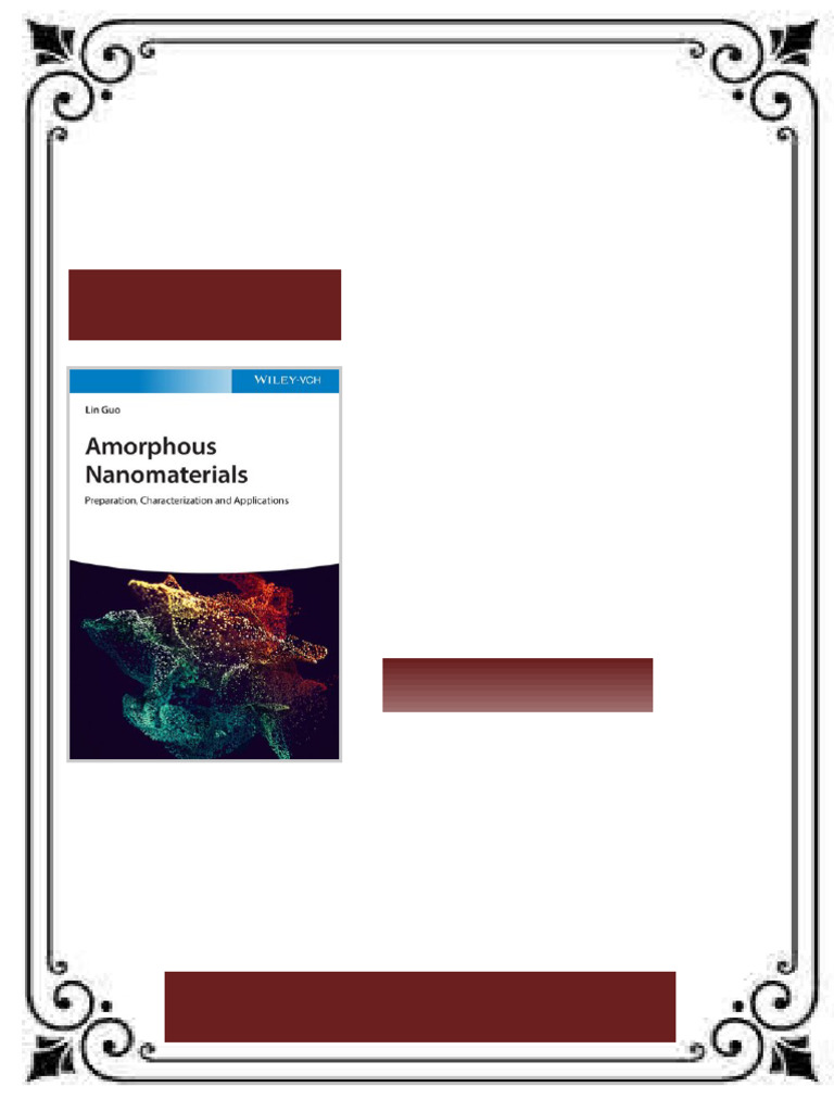 Amorphous Nanomaterials: Preparation, Characterization and Applications ...