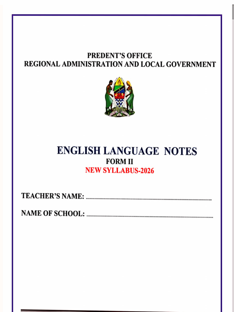 English Fii Notes New Syll 2026 | PDF | Vocabulary | Reading Comprehension