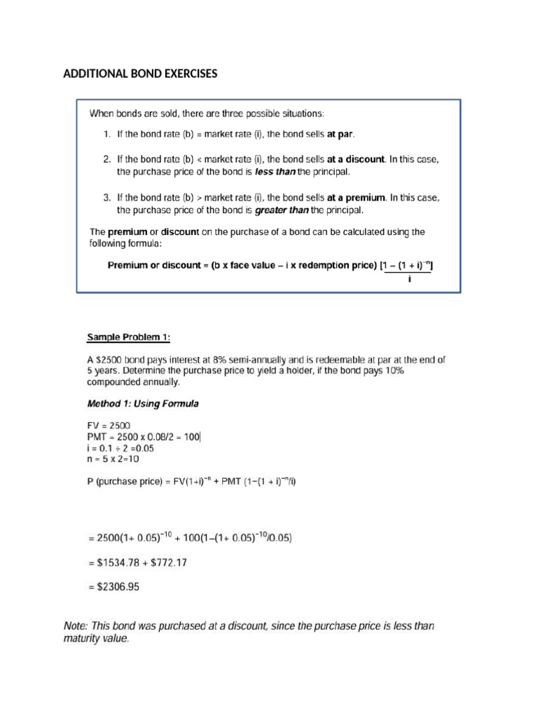 Sample Bond Computation | PDF