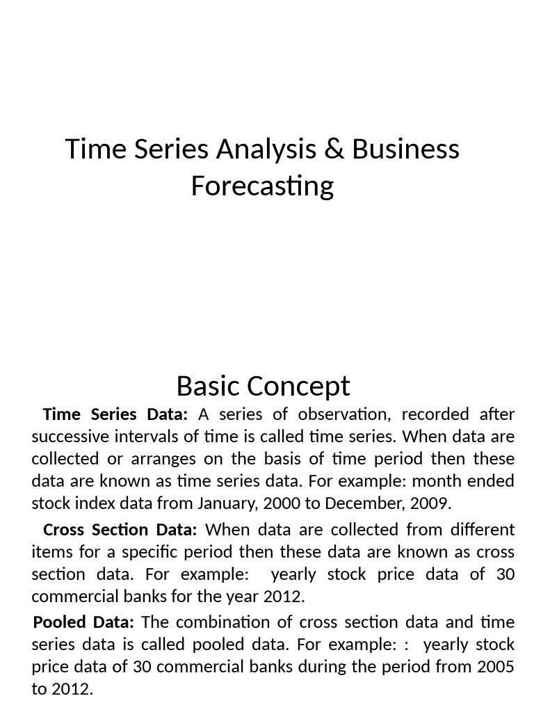 Chap 6 Time Series Analysis | PDF | Time Series | Forecasting