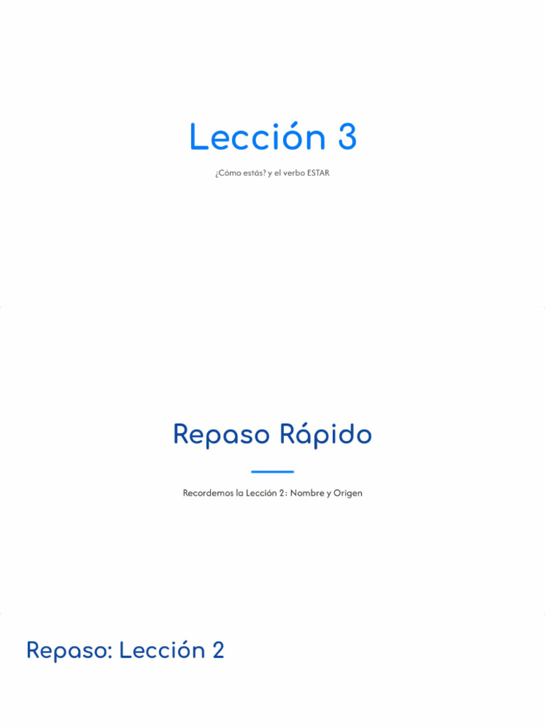 Lección 3 de Español | PDF